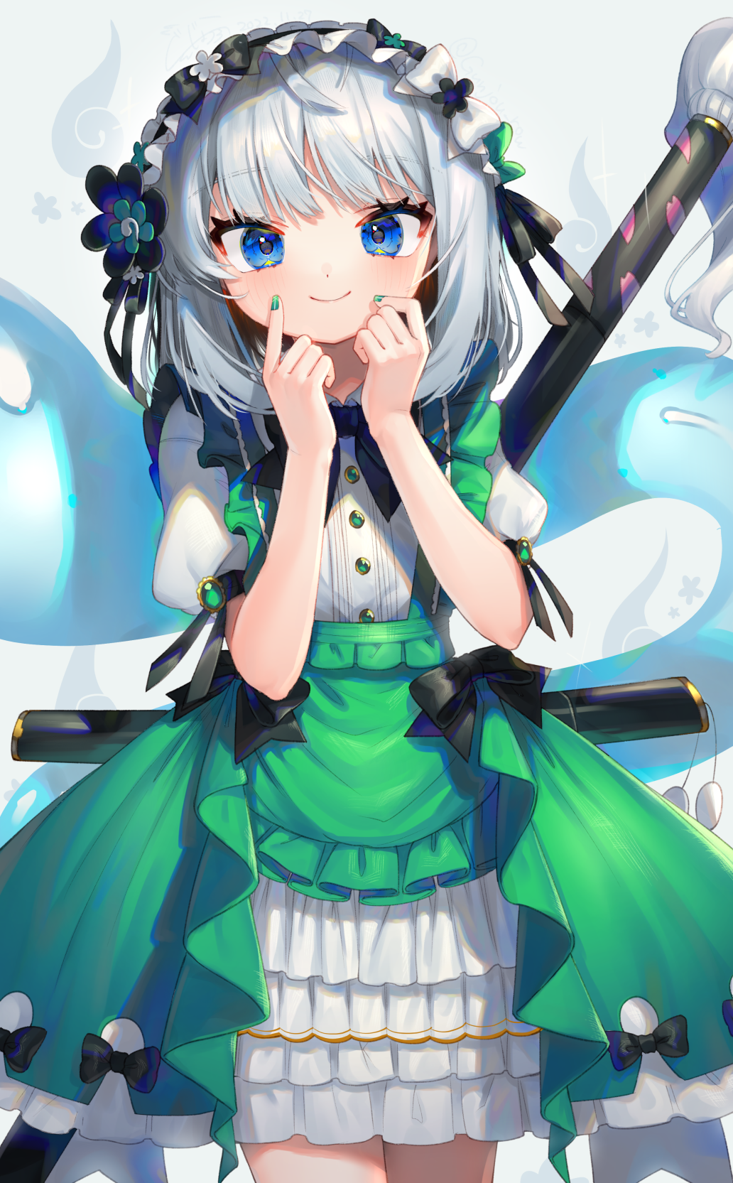 Safebooru - 1girl adapted costume black hairband blue eyes blush ...