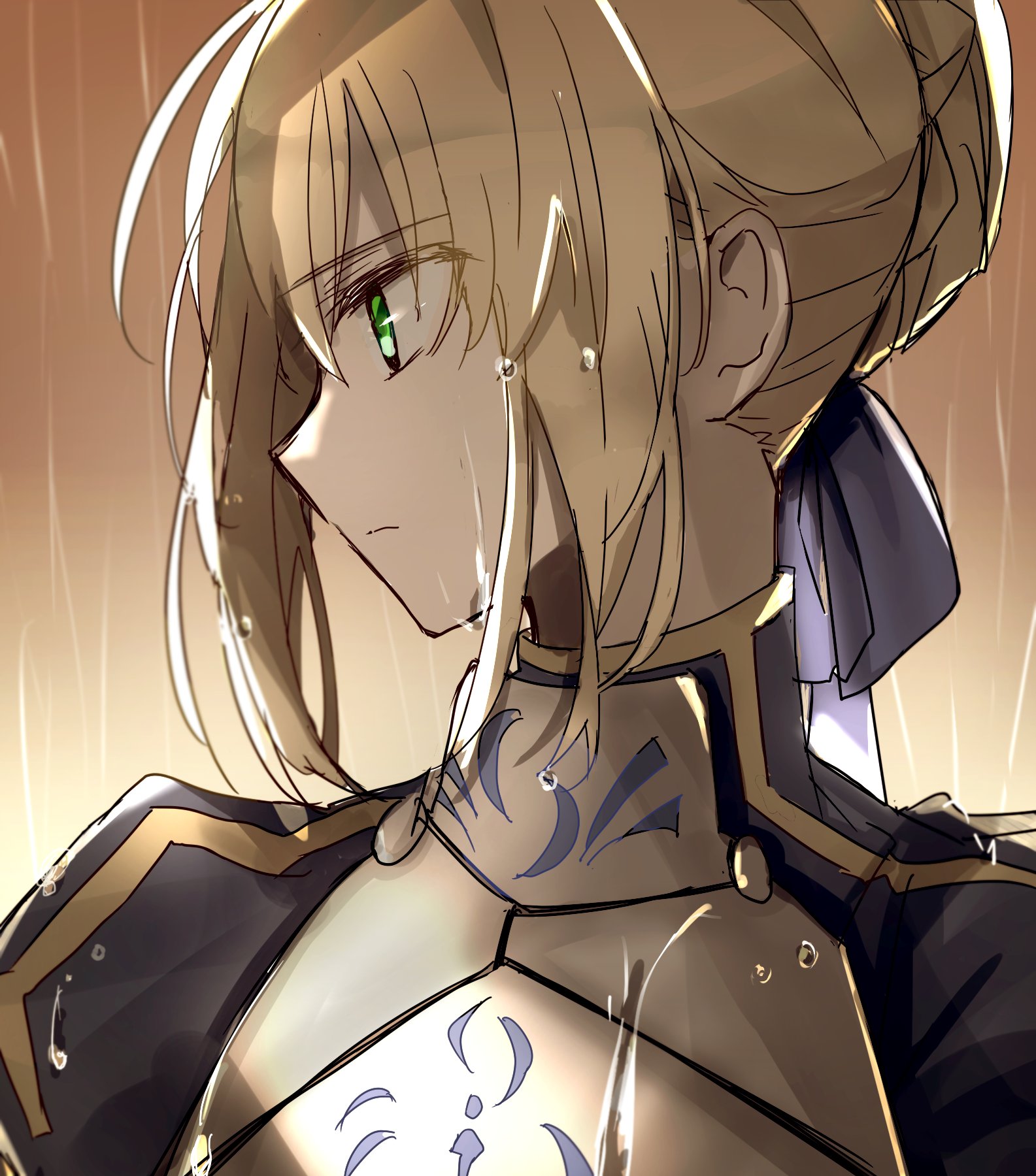Safebooru - 1girl armor armored dress artoria pendragon (fate) bangs black dress blonde hair ...