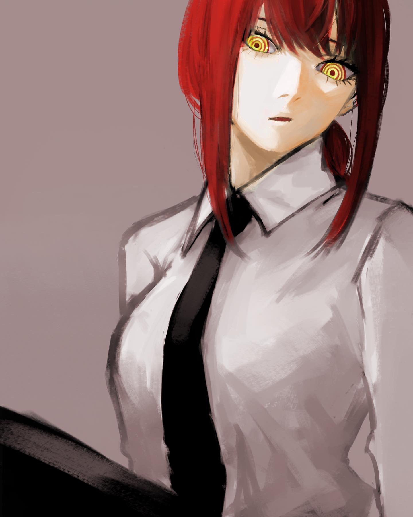 Safebooru - 1girl bangs black necktie bonjindaaa braid braided ponytail chainsaw man collared ...