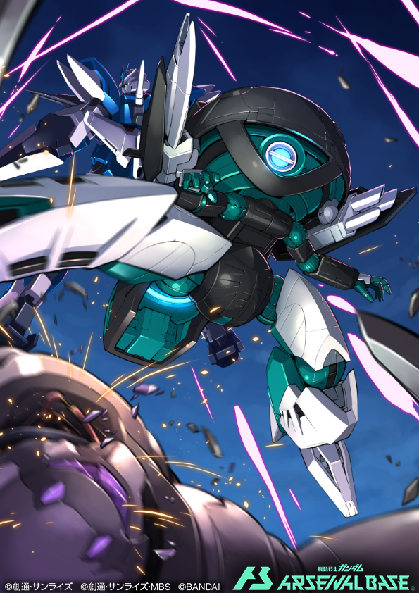 Safebooru - back-to-back blue eyes earthree gundam eldora brute flying ...