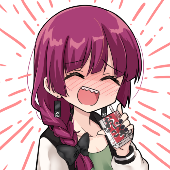 Safebooru - 1girl amai nekuta black nails blush bocchi the rock! bow braid closed eyes dress ...