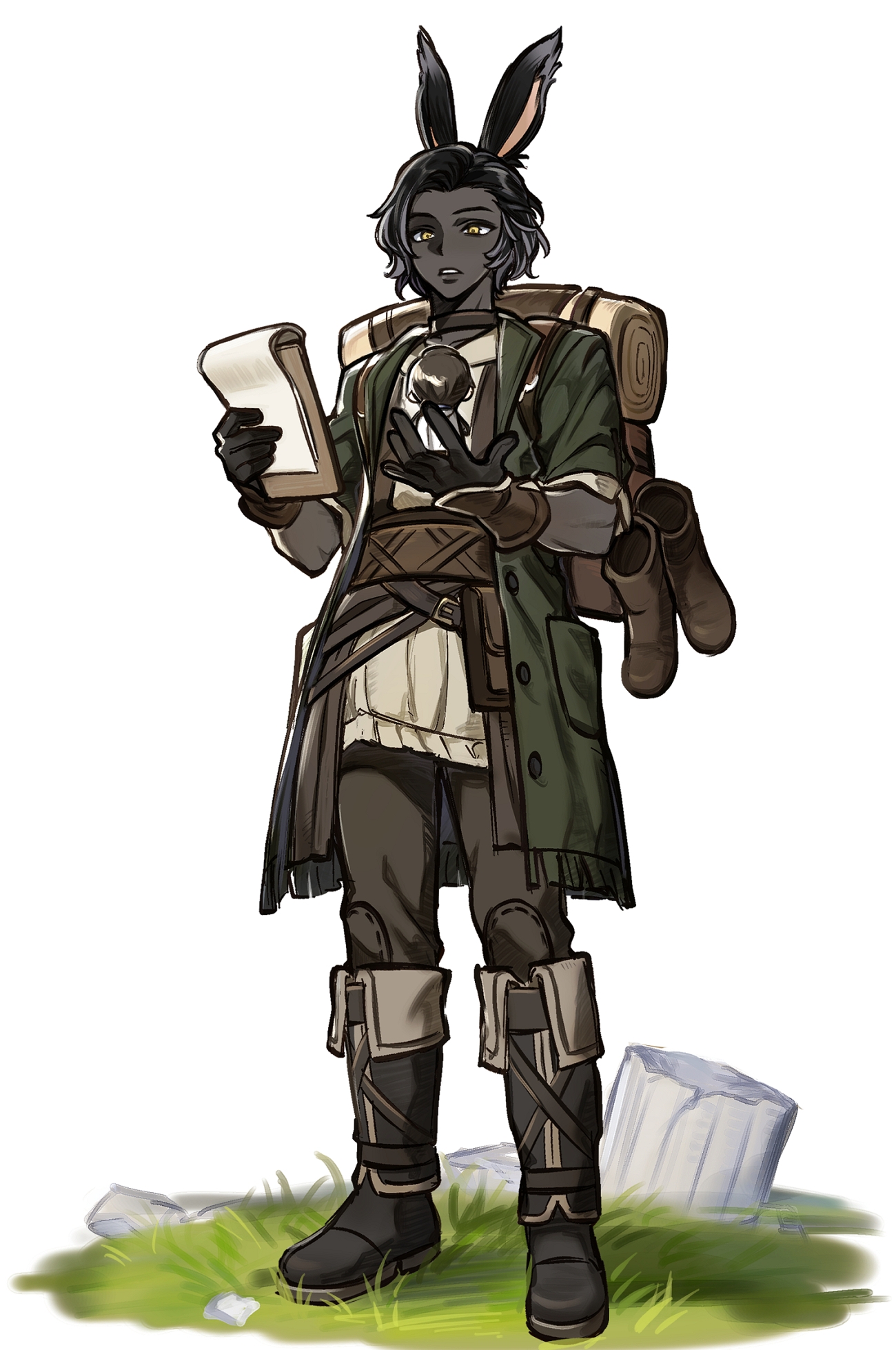 Safebooru - 2boys adventurer (ff14) animal ears backpack bag bangs belt ...