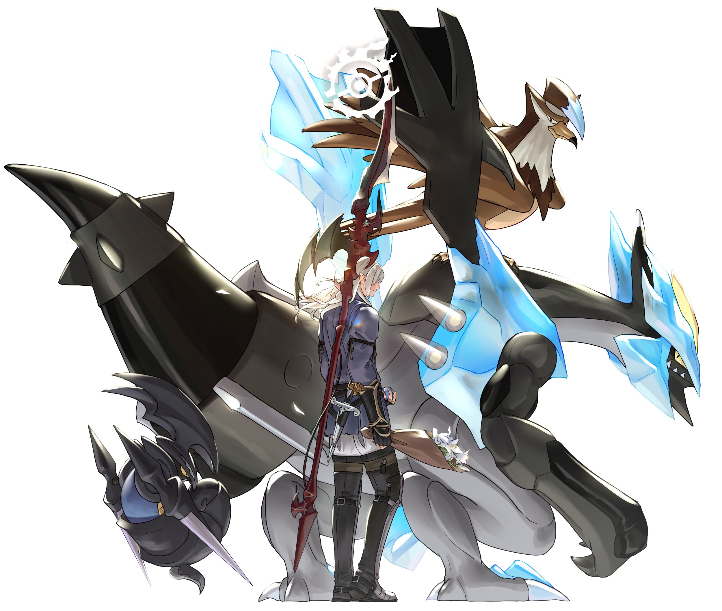 Safebooru - 1boy alternate color bangs belt black footwear black gloves ...