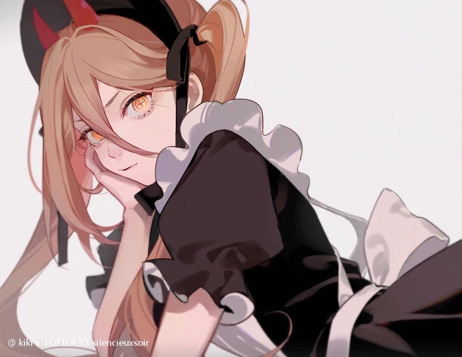 Safebooru - 1girl :i :t angry black headwear breasts chainsaw man closed mouth eyokiki head rest ...