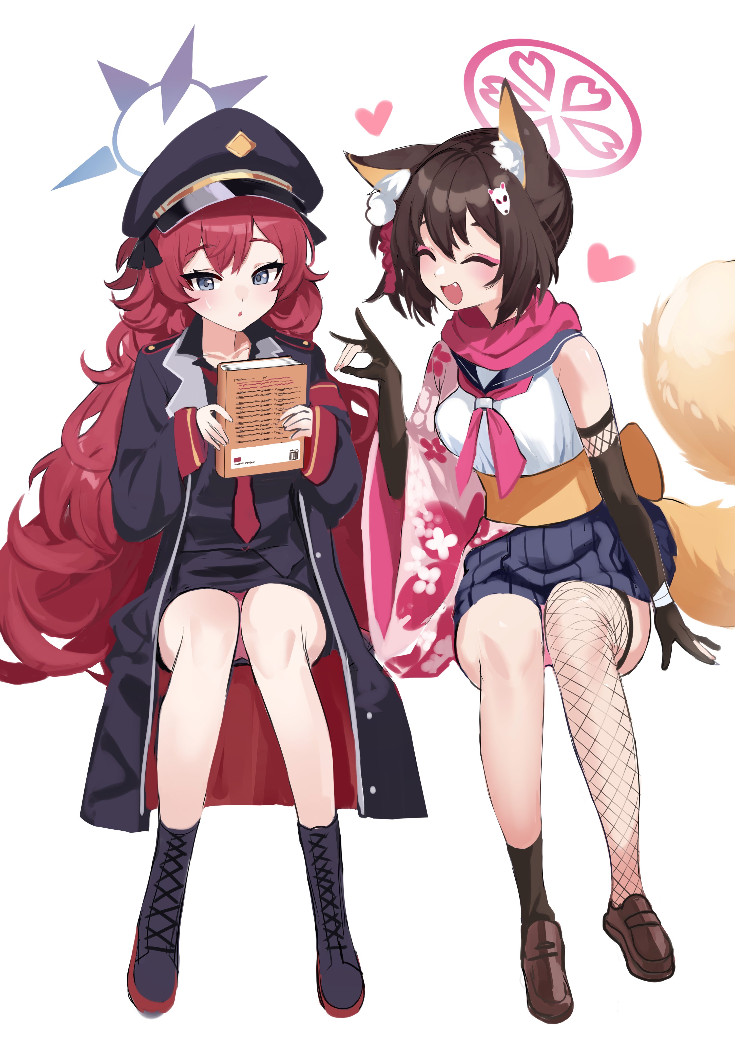 Safebooru - 2girls absurdres animal ear fluff animal ears bangs black socks blue archive blue ...