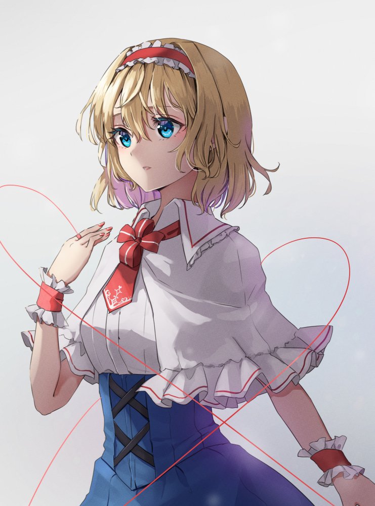 Safebooru - 1girl alice margatroid blonde hair blue dress blue eyes dress expressionless hair ...