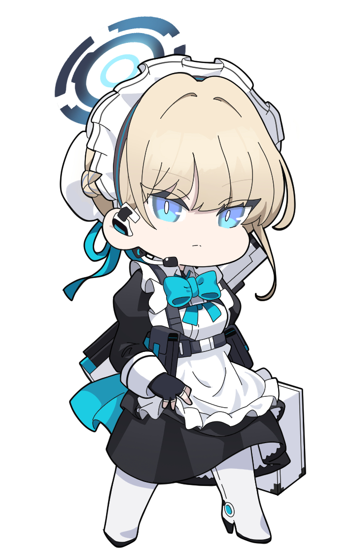Safebooru - 1girl apron bangs black dress black gloves blue archive ...