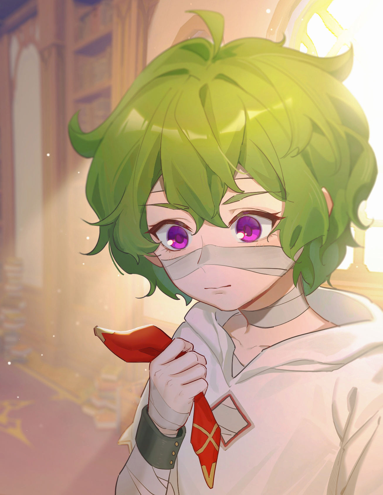 Safebooru - 1girl 3d background aged down bandage on face bandaged arm bandaged neck bandages ...