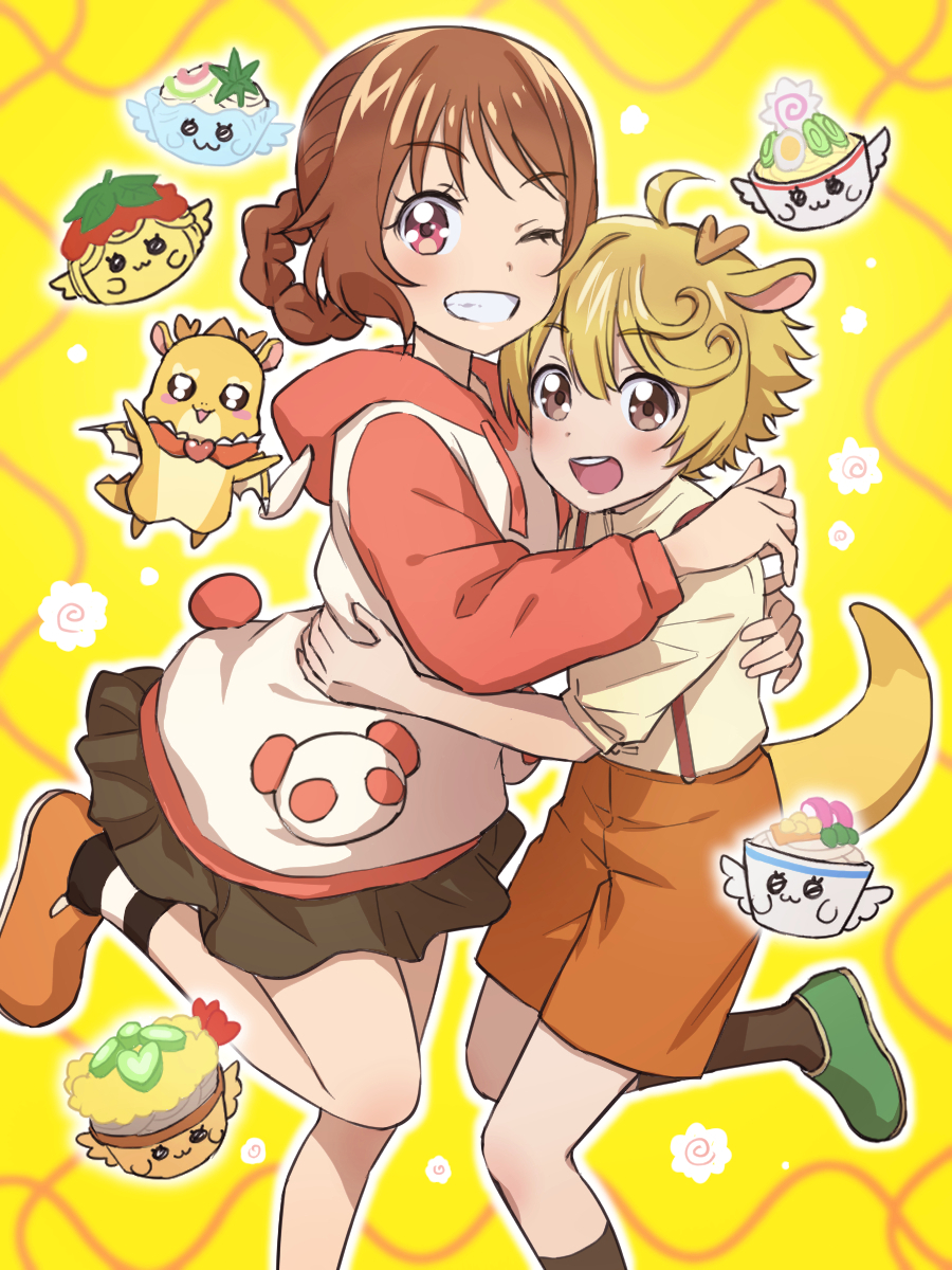 Safebooru - 1boy 1girl ahoge animal ears bangs blonde hair brown eyes ...