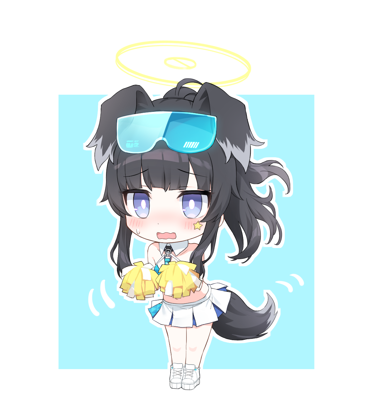 Safebooru - 1girl animal ears bare shoulders black hair blue archive ...