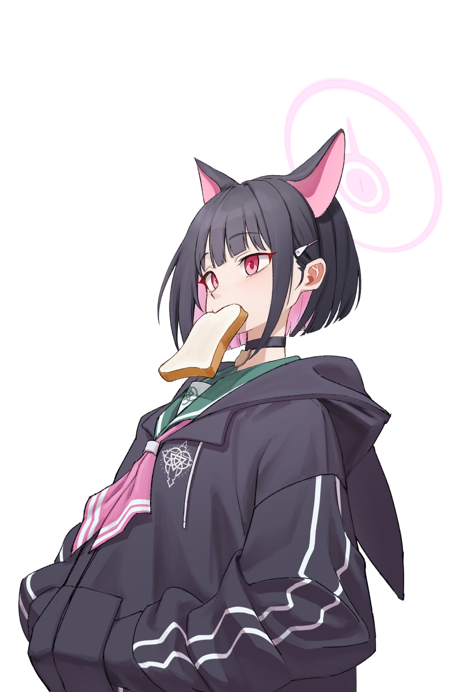 Safebooru - 1girl absurdres ama doooo animal ears bangs black collar black hair blue archive ...