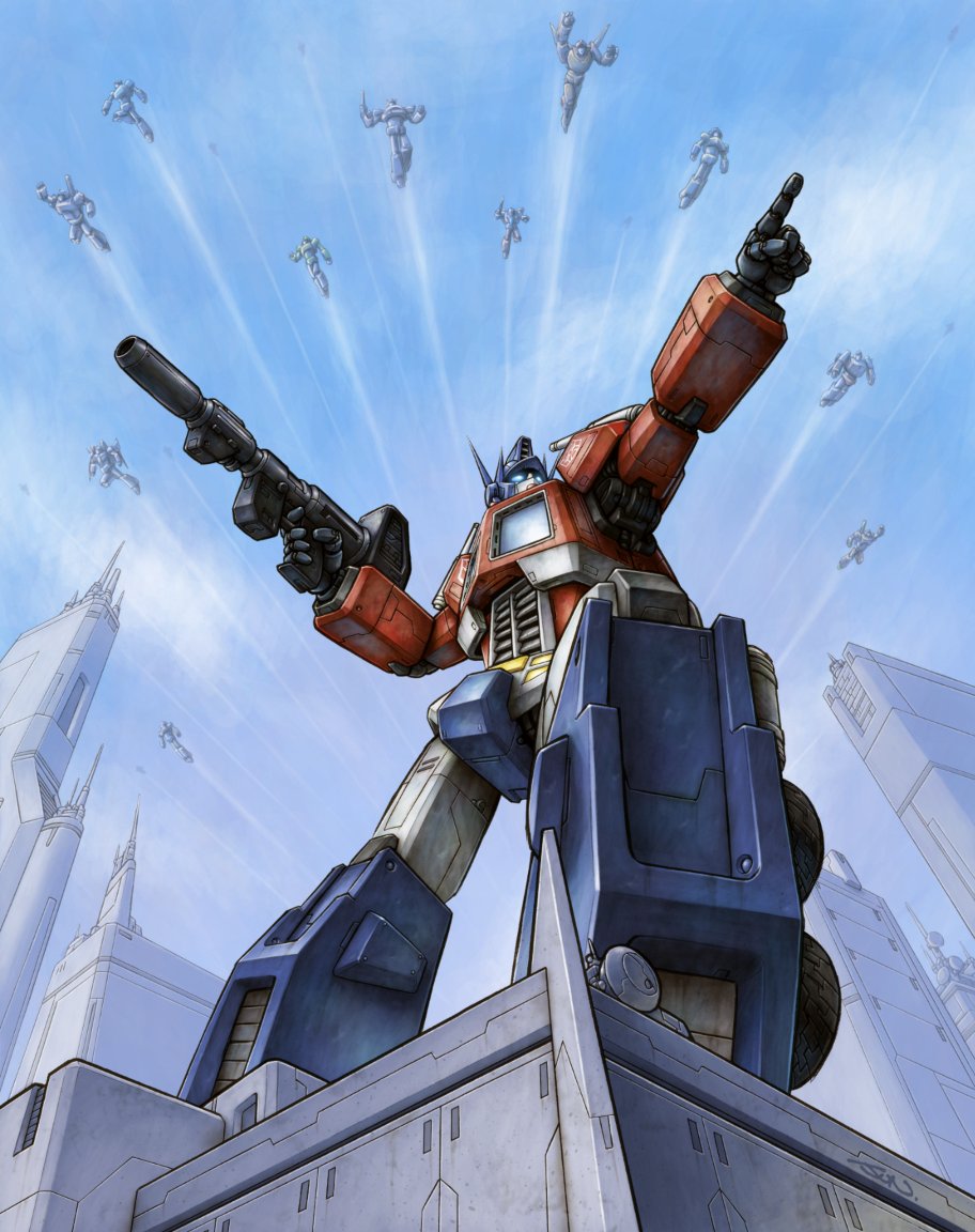 Safebooru - autobot blue eyes from below gun holding holding gun ...