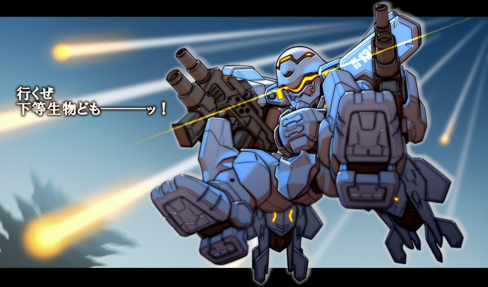 Safebooru - assault visor chibi dual wielding f-15 eagle (muvluv ...