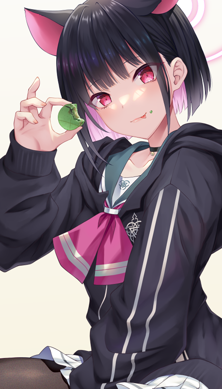 Safebooru - animal ears biohazard symbol black choker black hair blue archive choker colored ...