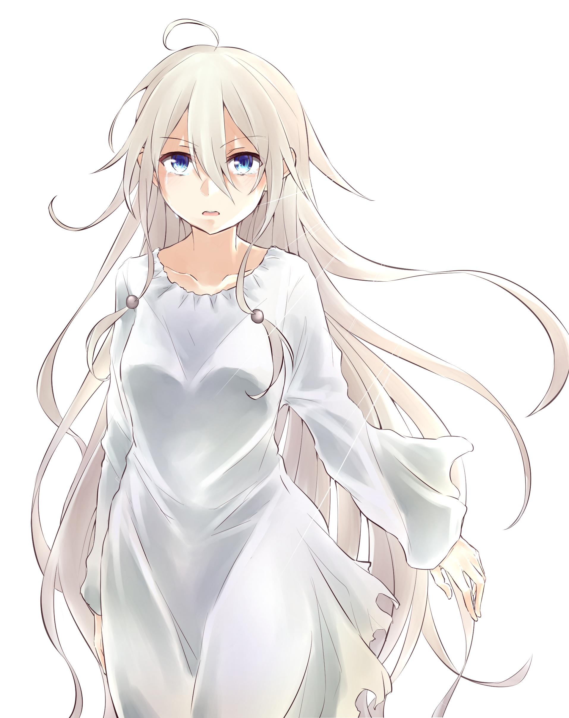 Safebooru - 1girl absurdres ahoge blonde hair blue eyes crying crying ...