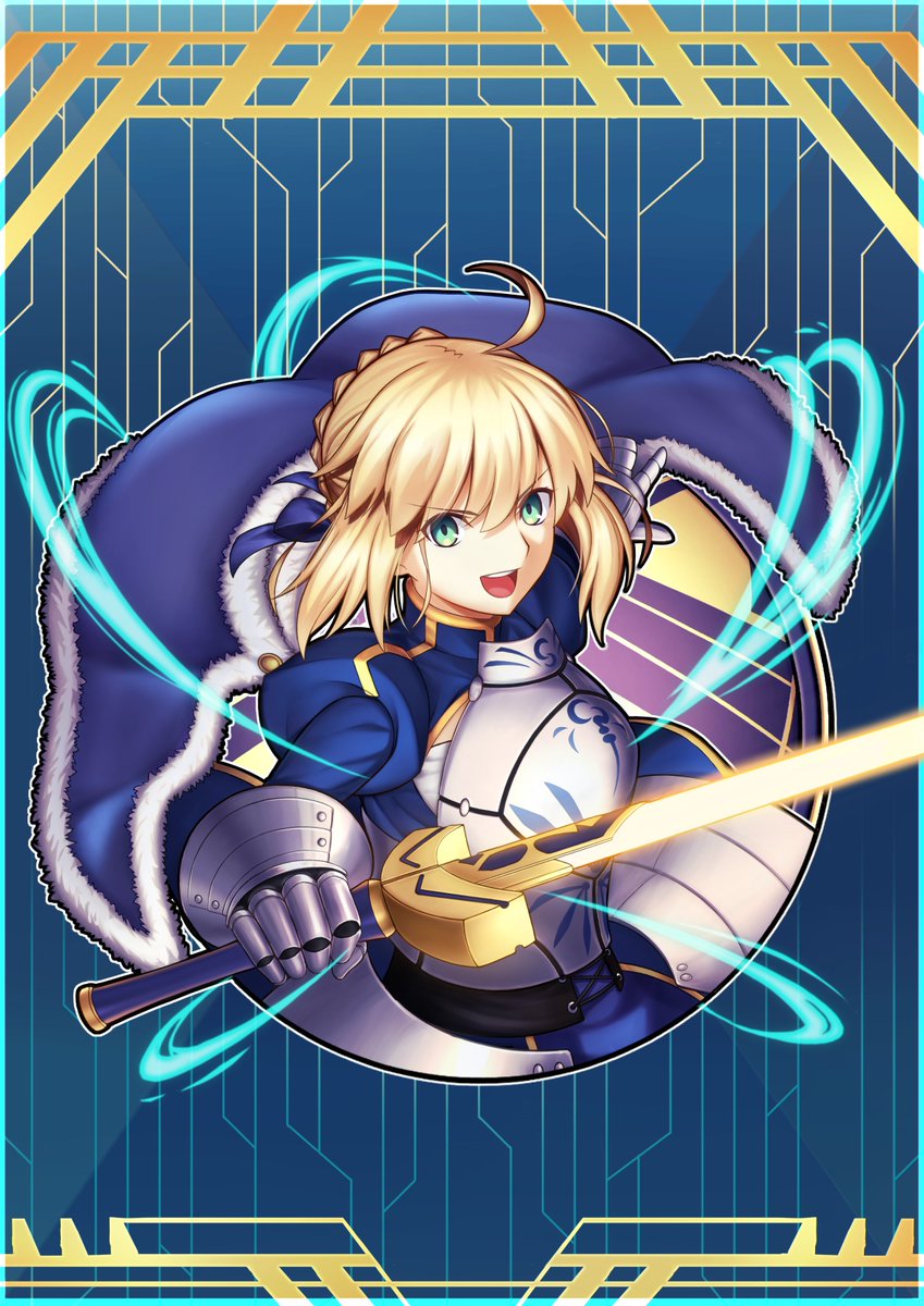 Safebooru - 1girl ahoge armor armored dress artoria pendragon (fate) blonde hair braid command ...