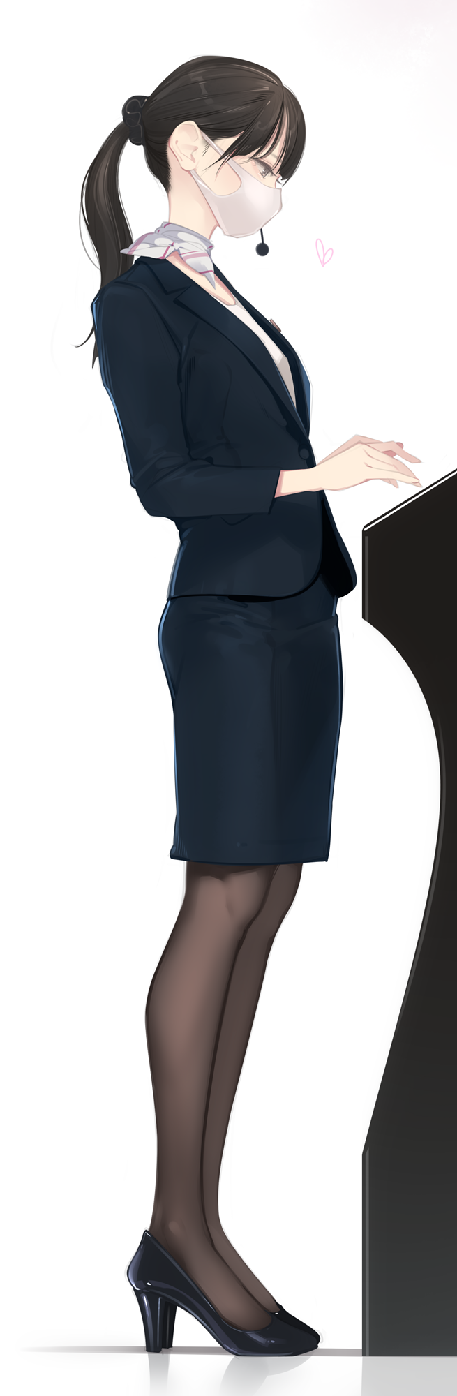 Safebooru - 1girl ama mitsuki black footwear black jacket black skirt brown eyes brown hair ...