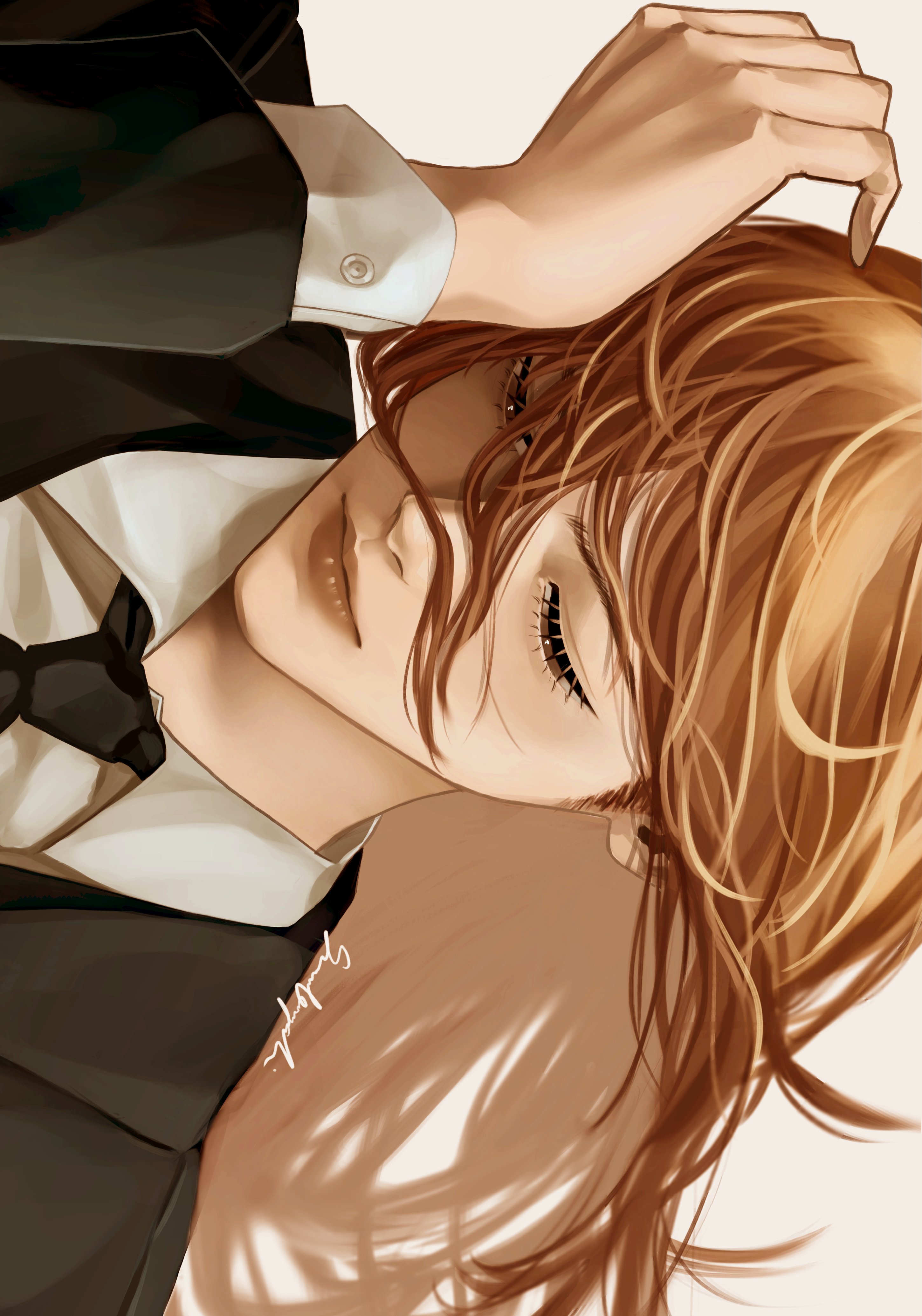 Safebooru - 1boy absurdres angel devil (chainsaw man) bangs black jacket black necktie brown ...