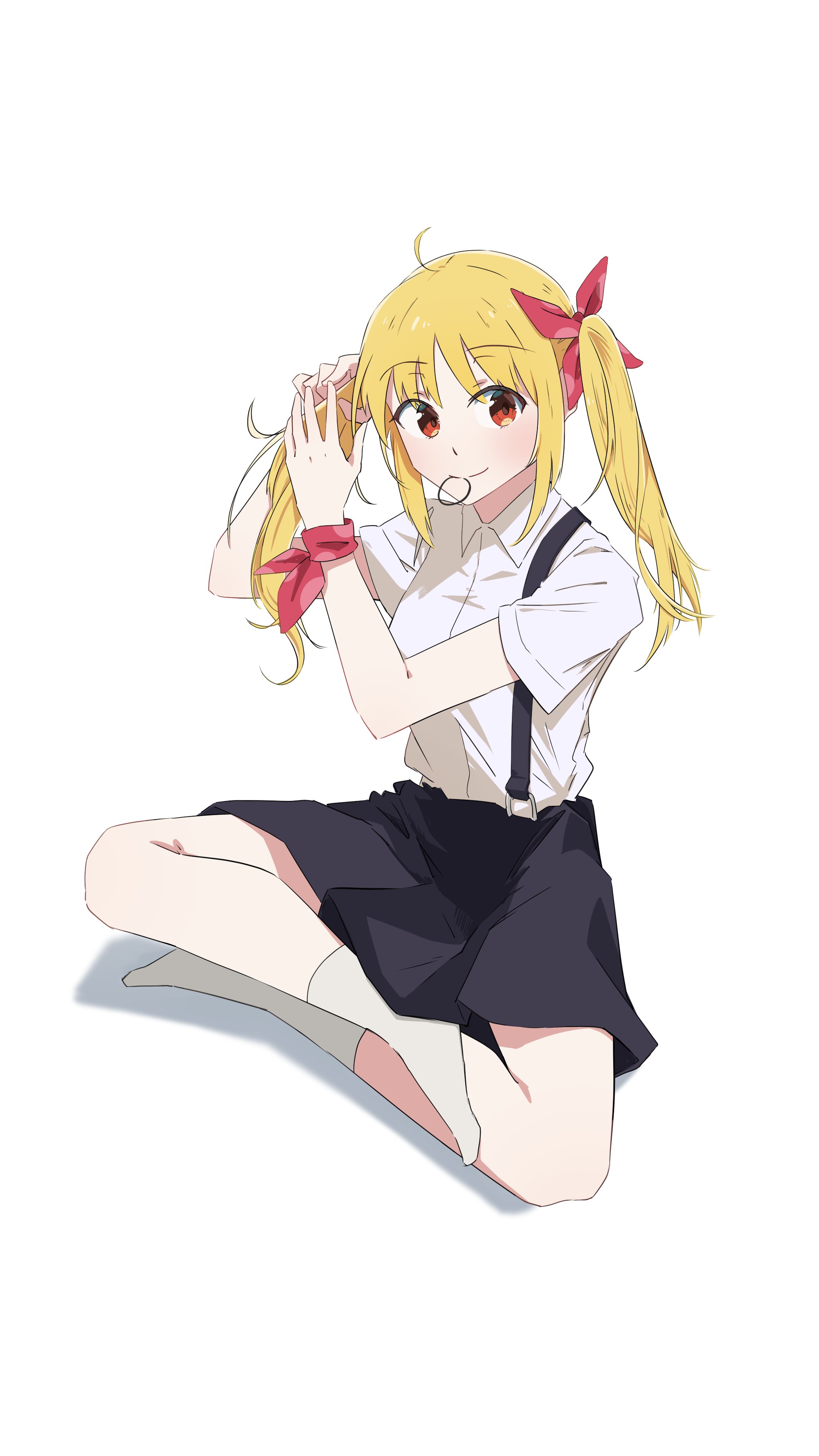 Safebooru - 1girl absurdres alternate hairstyle bangs black skirt blonde hair bocchi the rock ...