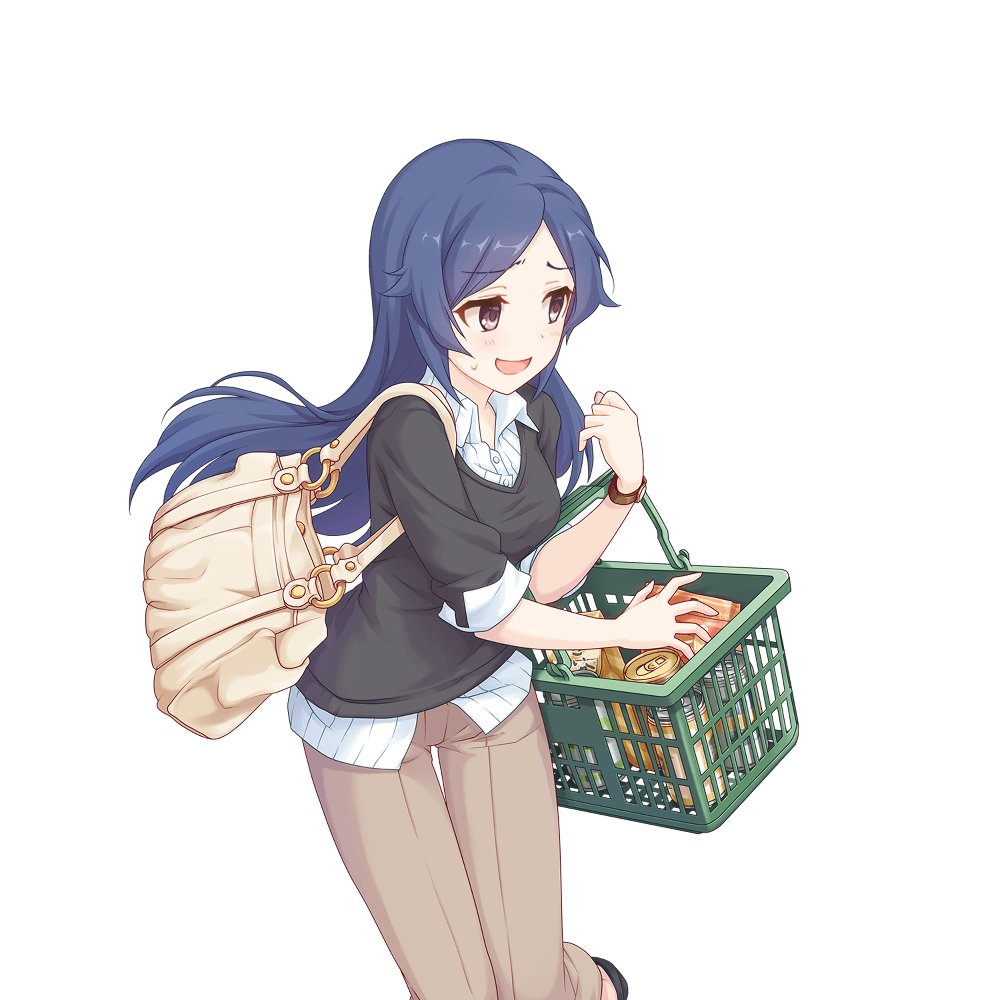 Safebooru - bag blue hair brown pants grey eyes handbag long hair official art pants princess ...