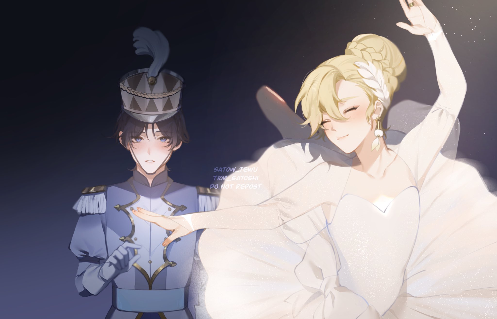 Safebooru - 2boys aether (genshin impact) alternate costume arms up ...