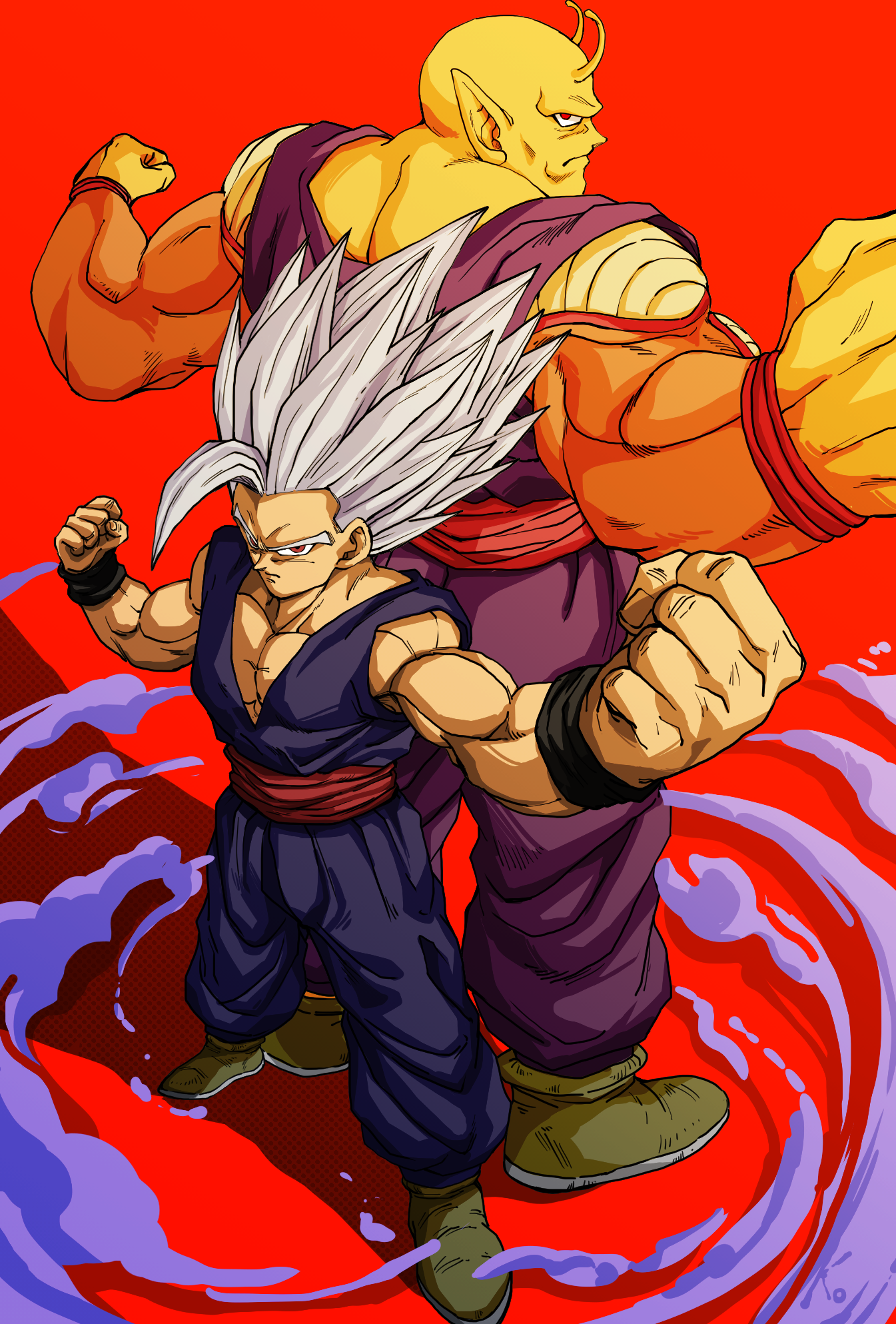 Safebooru - 2boys antennae colored skin dougi dragon ball dragon ball ...