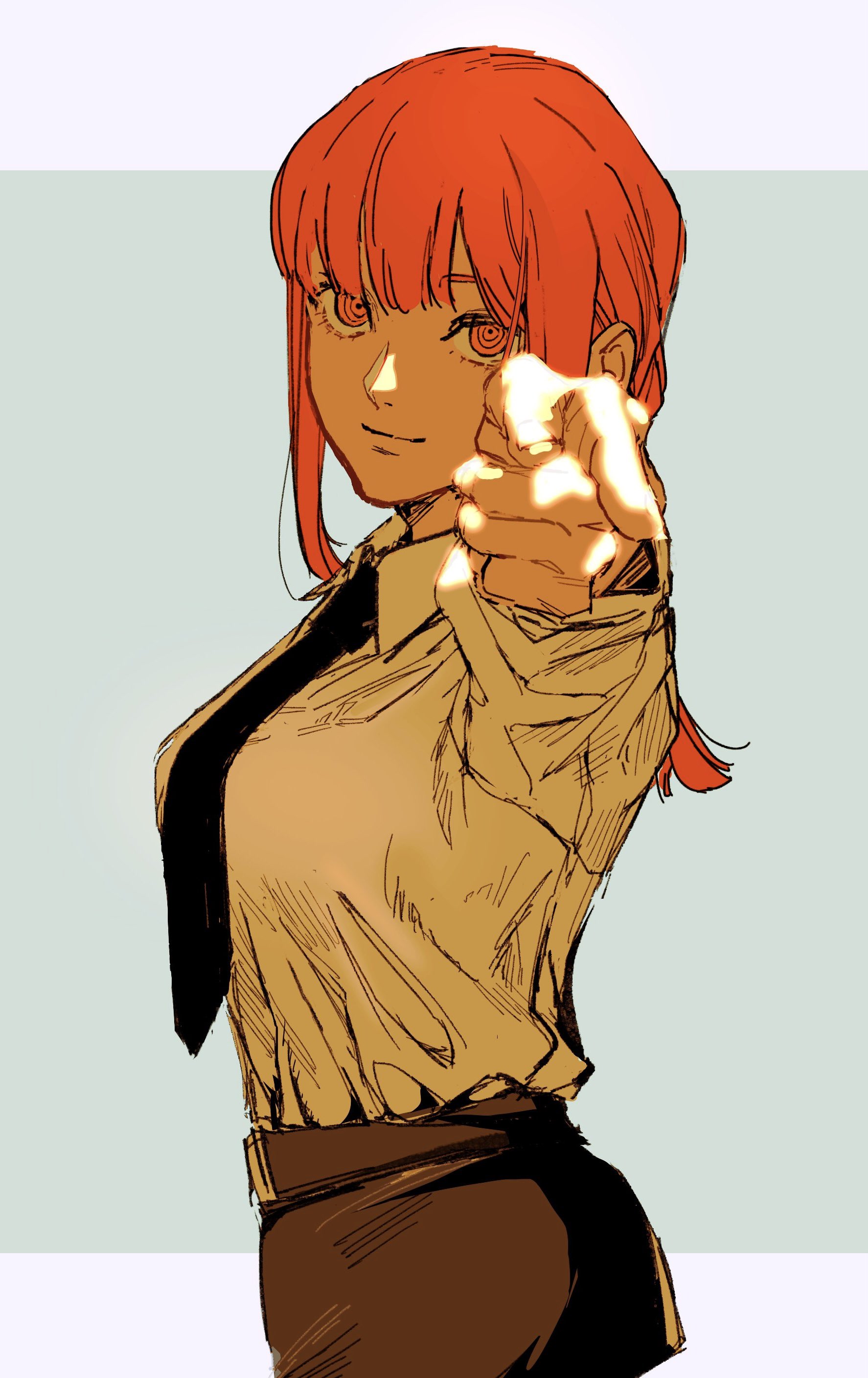 Safebooru - 1girl absurdres bangs black necktie braid braided ponytail chainsaw man collared ...