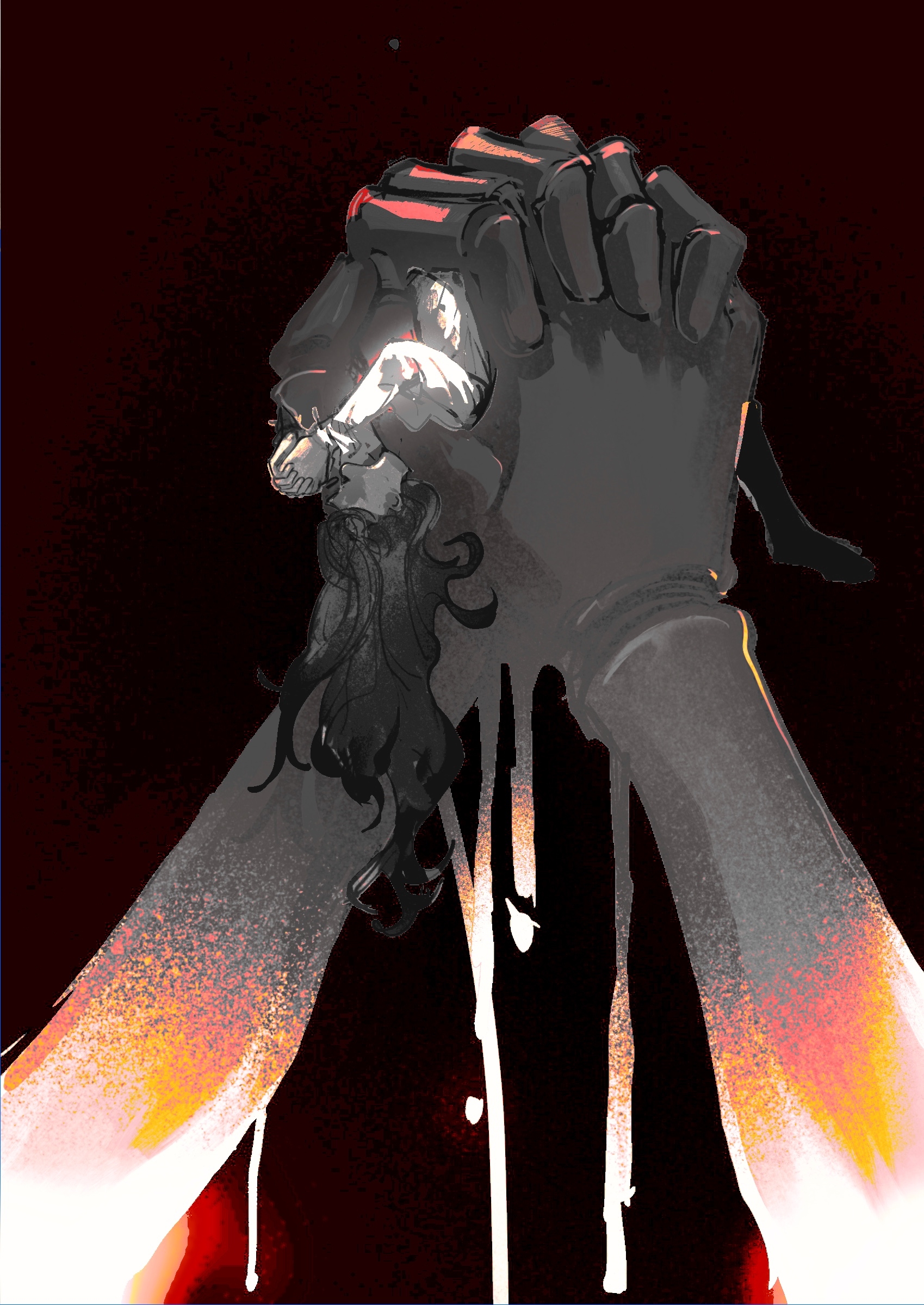 Safebooru - 1girl absurdres angel bernadette gustav black background ...