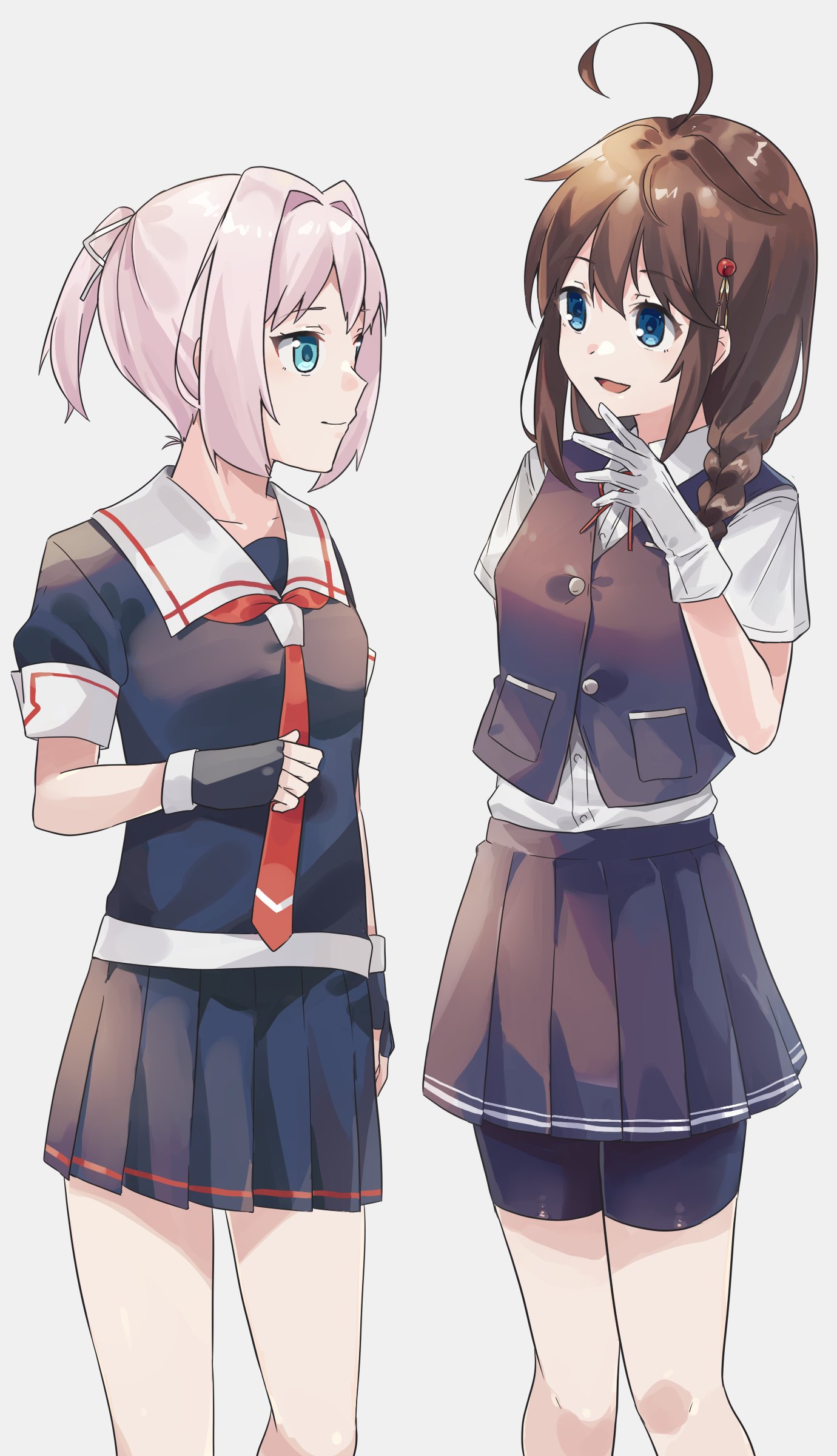 Safebooru - 2020s 2022 2girls absurdres ahoge anime black gloves black ...