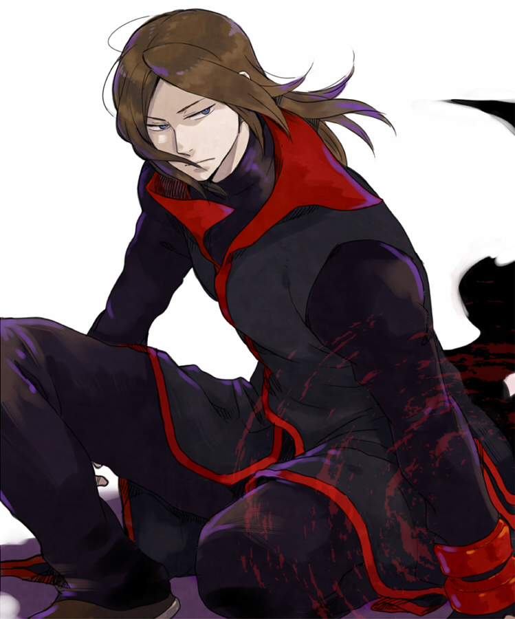 Safebooru - 1boy bangs black coat black pants brown hair closed mouth ...