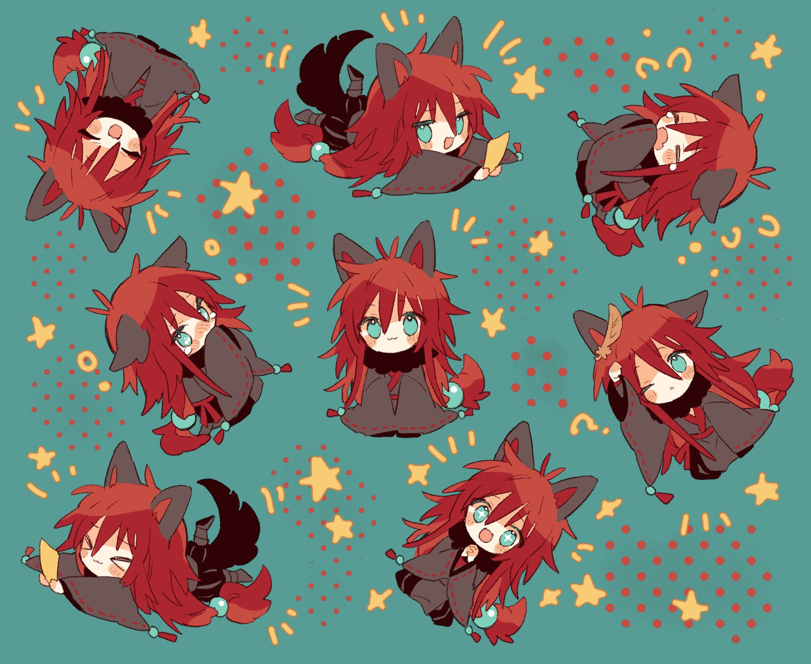 Safebooru - 1boy animal ears beads black footwear black kimono blue ...