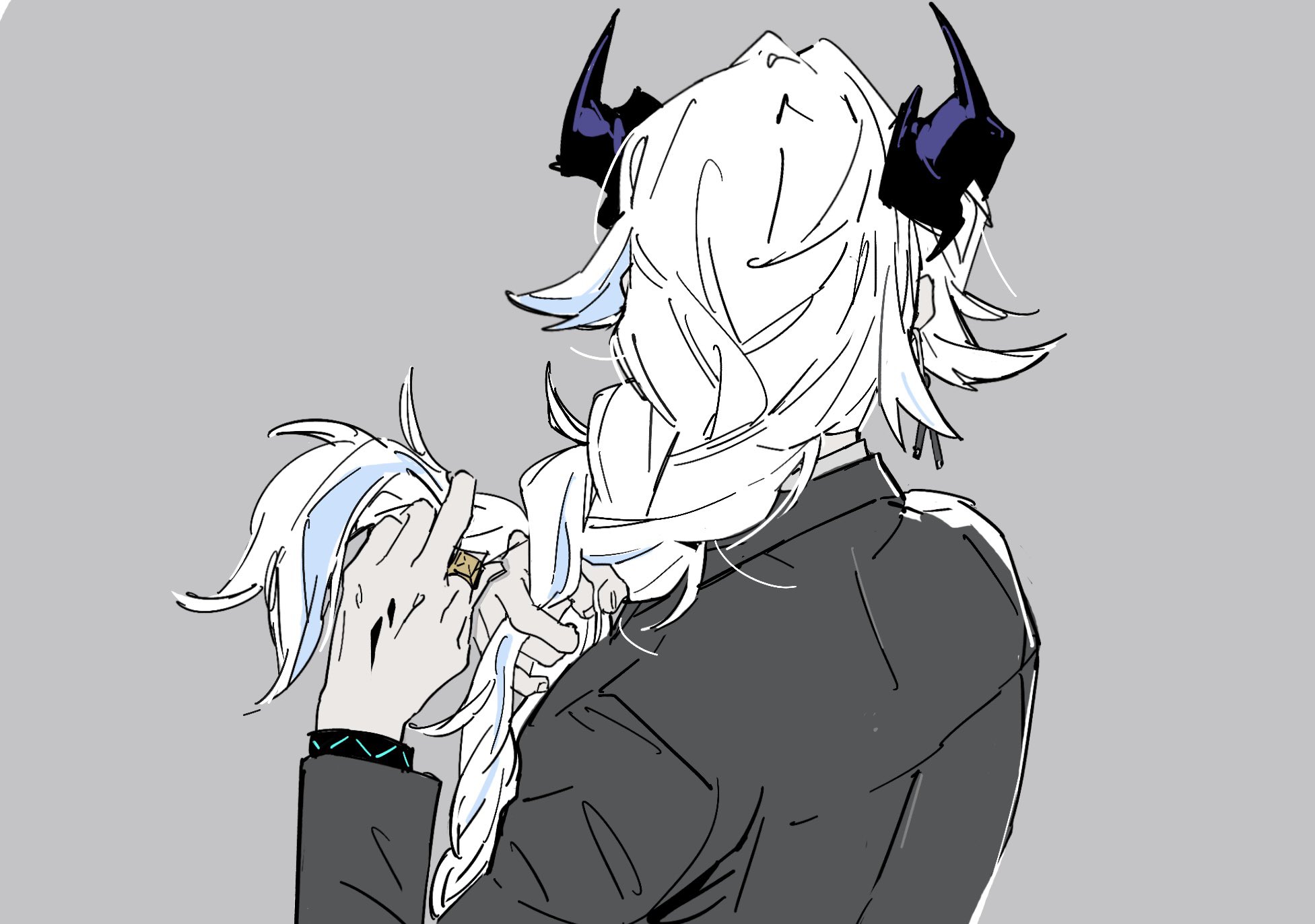 Safebooru - 1boy arknights bracelet braid braiding hair commentary ...