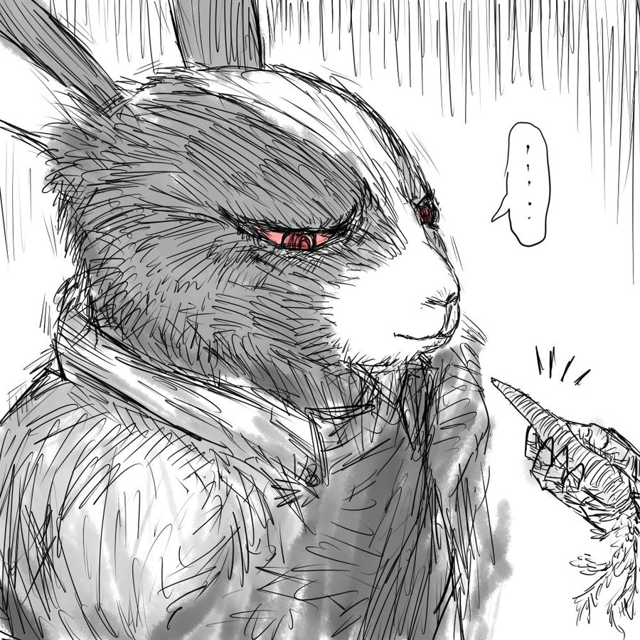 Safebooru - ... 1boy animal ears black fur black souls carrot hand ...