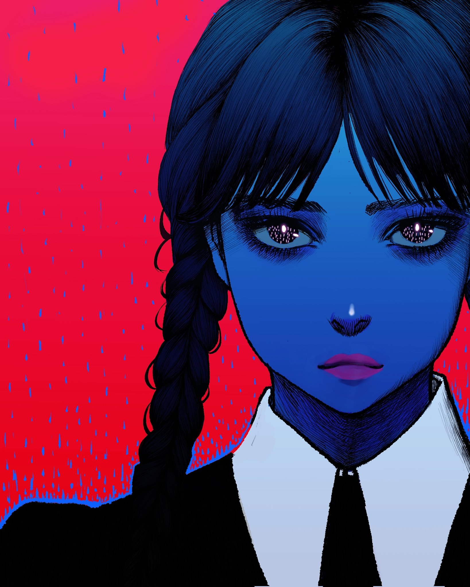 Safebooru - 1girl addams family animification black eyes black hair ...