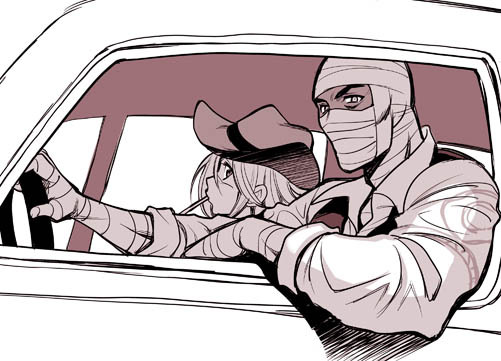 Safebooru - 1boy 1girl bandaged hand bandaged head bandages bangs black ...