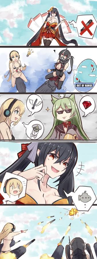 Safebooru - akashi (azur lane) albacore (azur lane) azur lane deal with it long hair multiple ...
