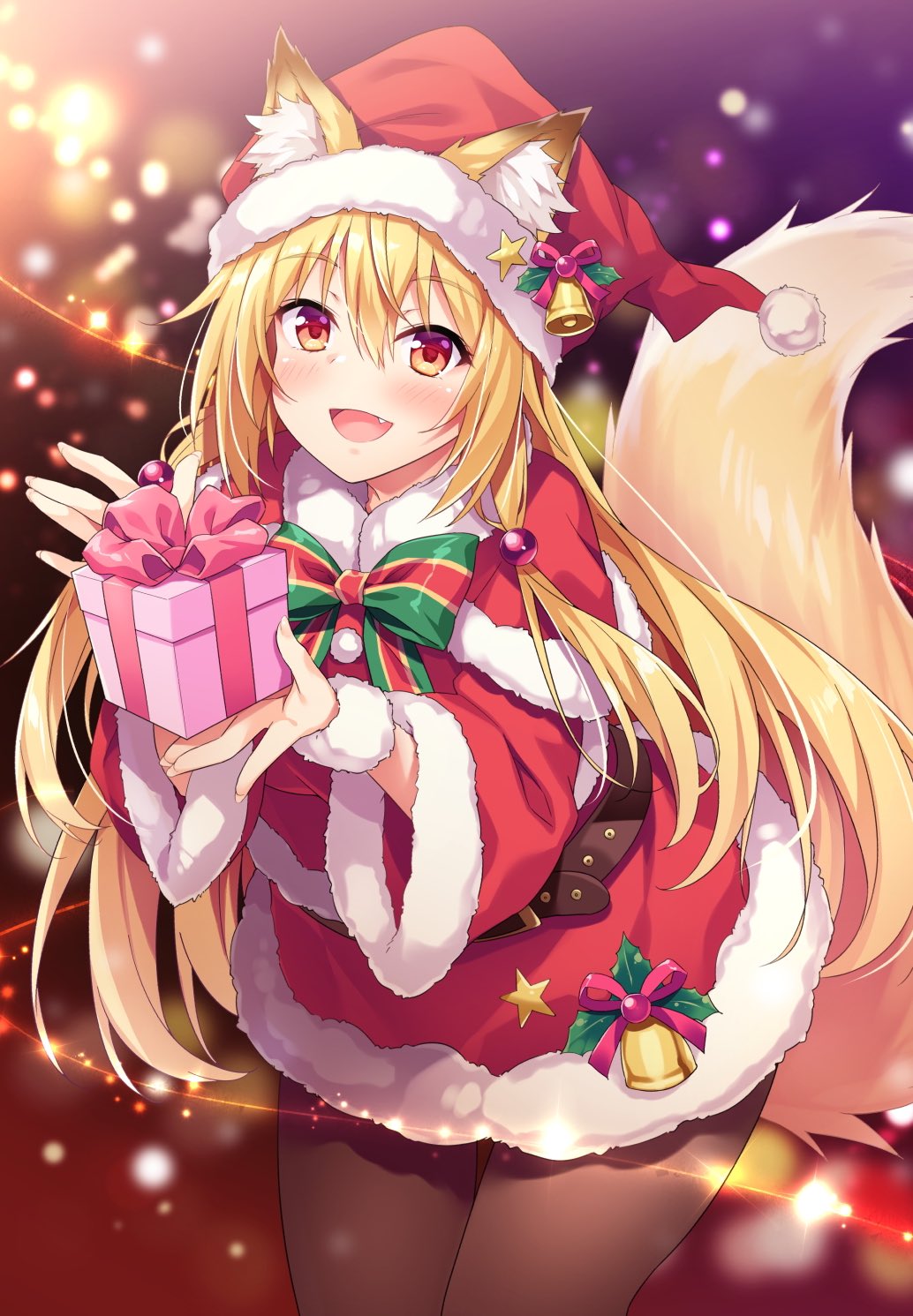 Safebooru - 1girl :d akino kaede (vtuber) akizora momiji animal ears bangs bell belt blonde hair ...