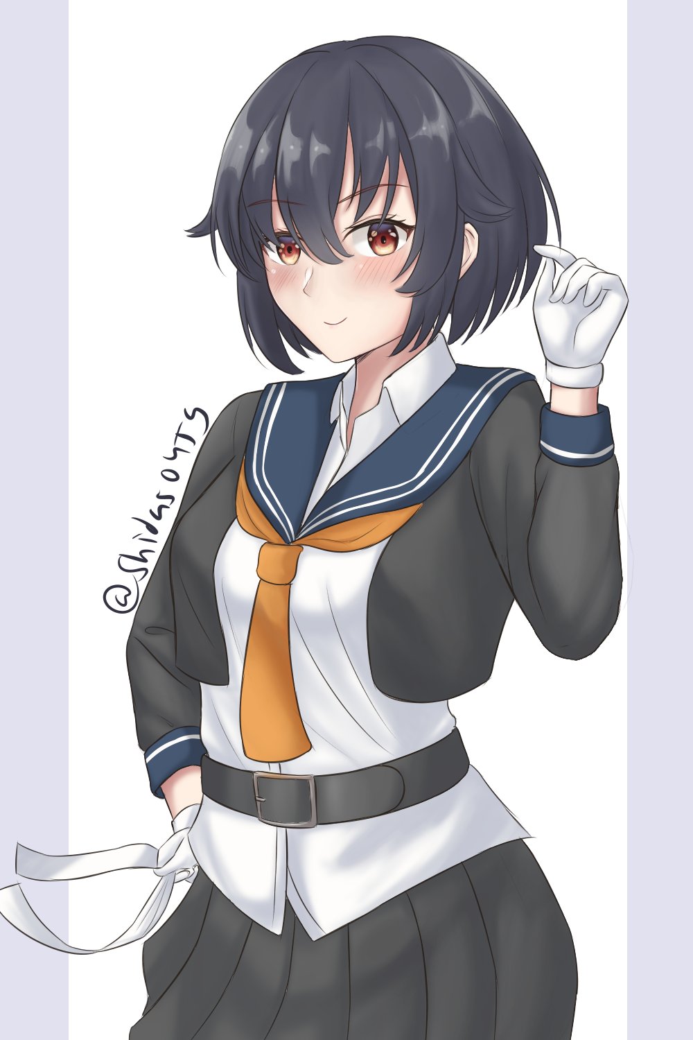 Safebooru - alternate hair length alternate hairstyle black hair gloves hair ribbon highres ...