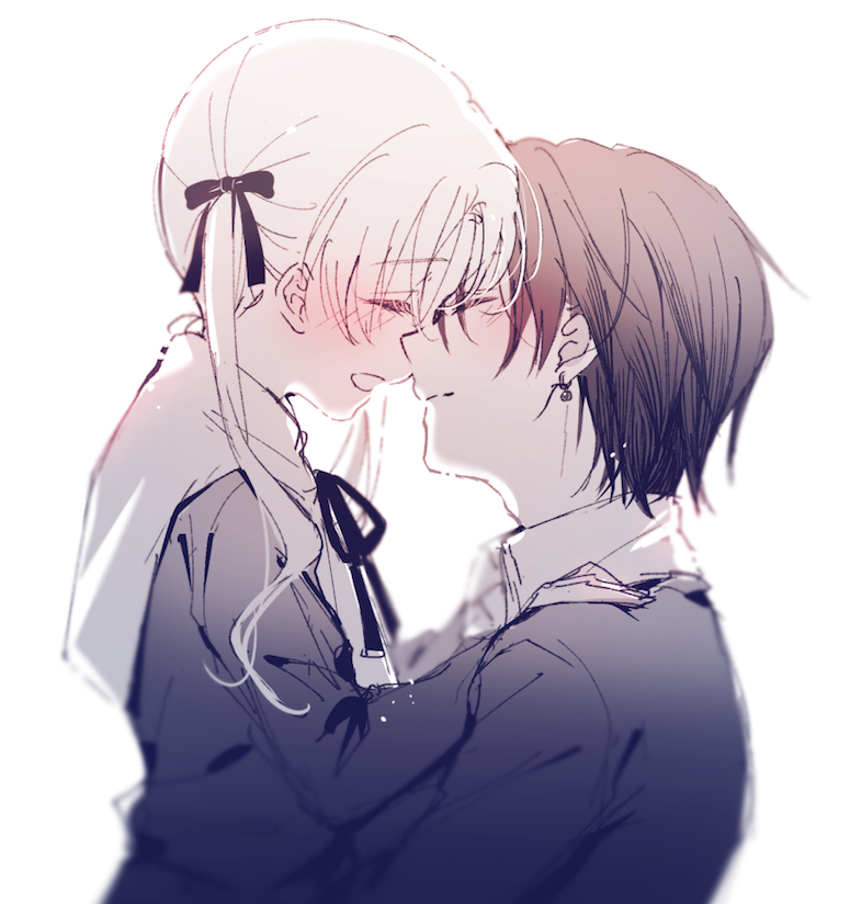 Safebooru - 1boy 1girl bangs blush bow closed eyes closed mouth collared shirt gakuen alice hair ...