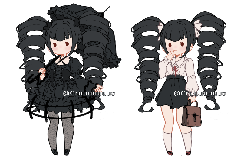 Safebooru - 1girl alternate costume artist name bag bangs black bow black dress black eyes black ...