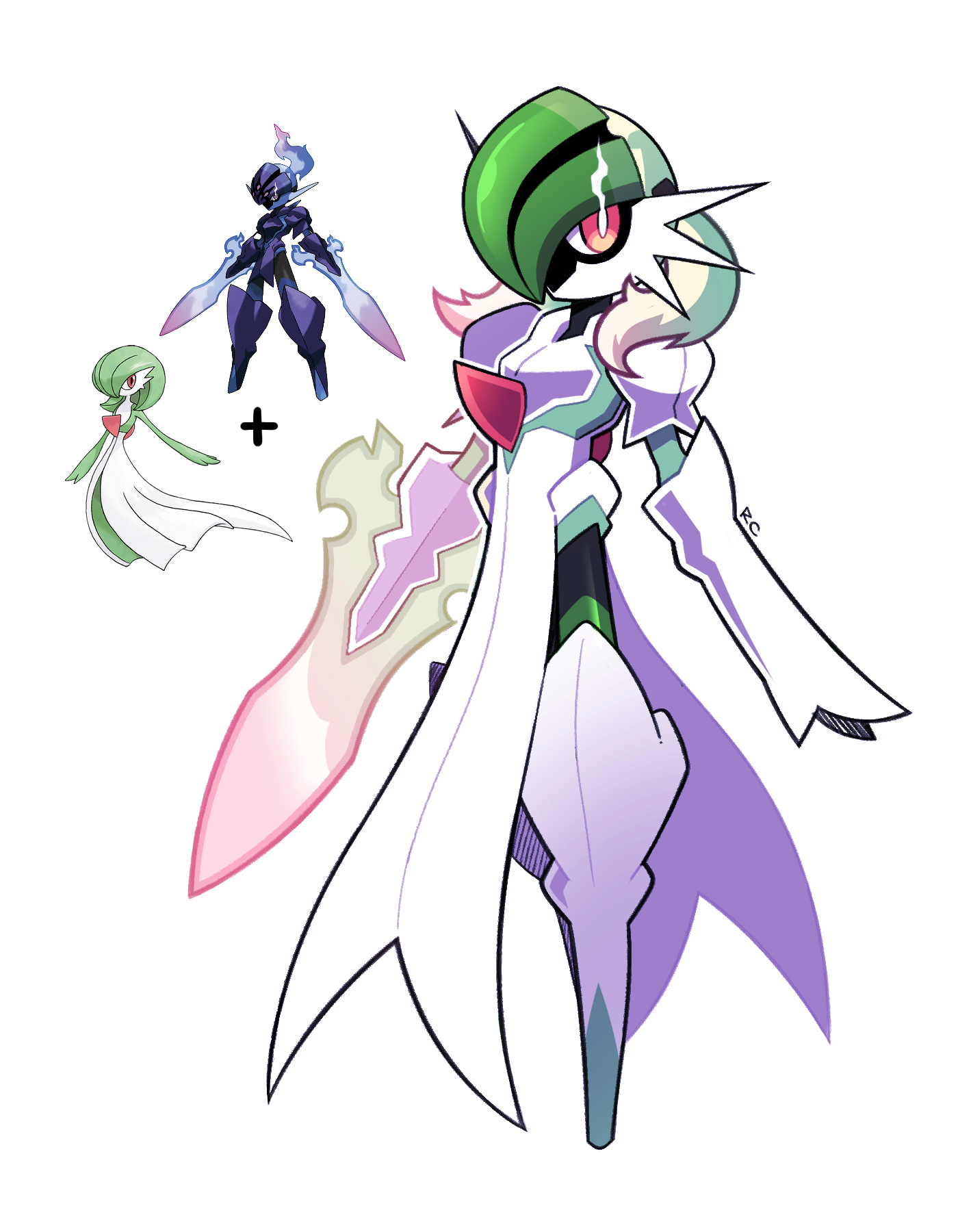 Safebooru - artsy-rc ceruledge fusion gardevoir highres looking at ...