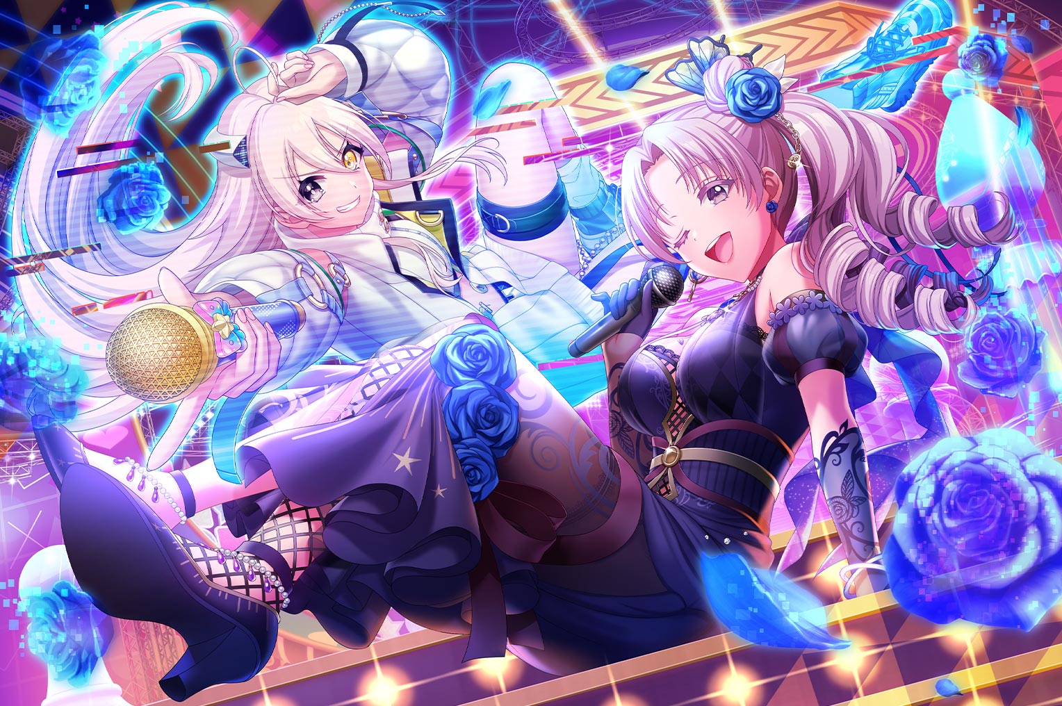 Safebooru - blush brown eyes d4dj dress ichihoshi lumina long hair pink hair smile wink yano ...