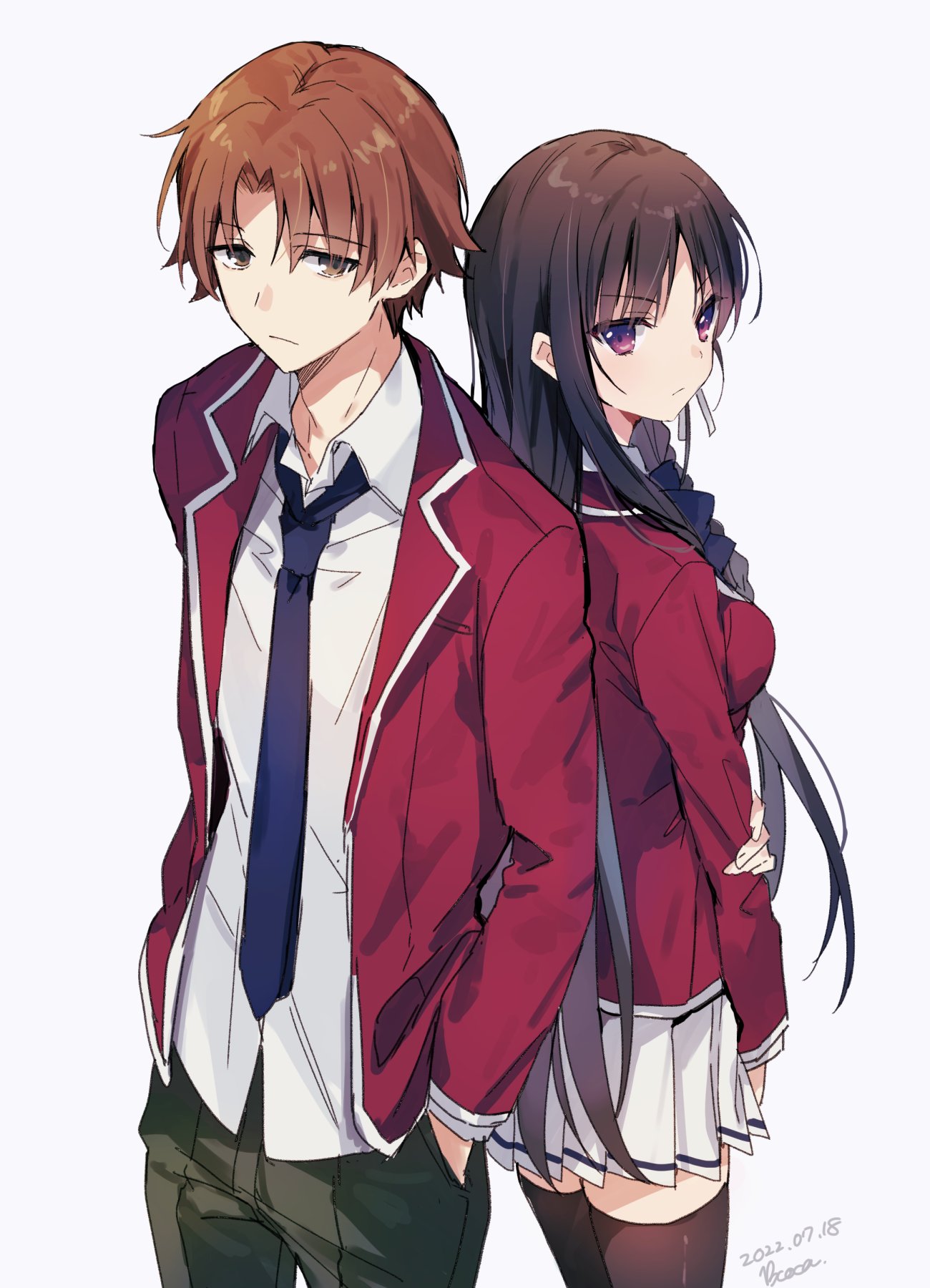 Safebooru - 1boy 1girl advanced nurturing high school uniform ayanokouji kiyotaka bangs bcoca ...