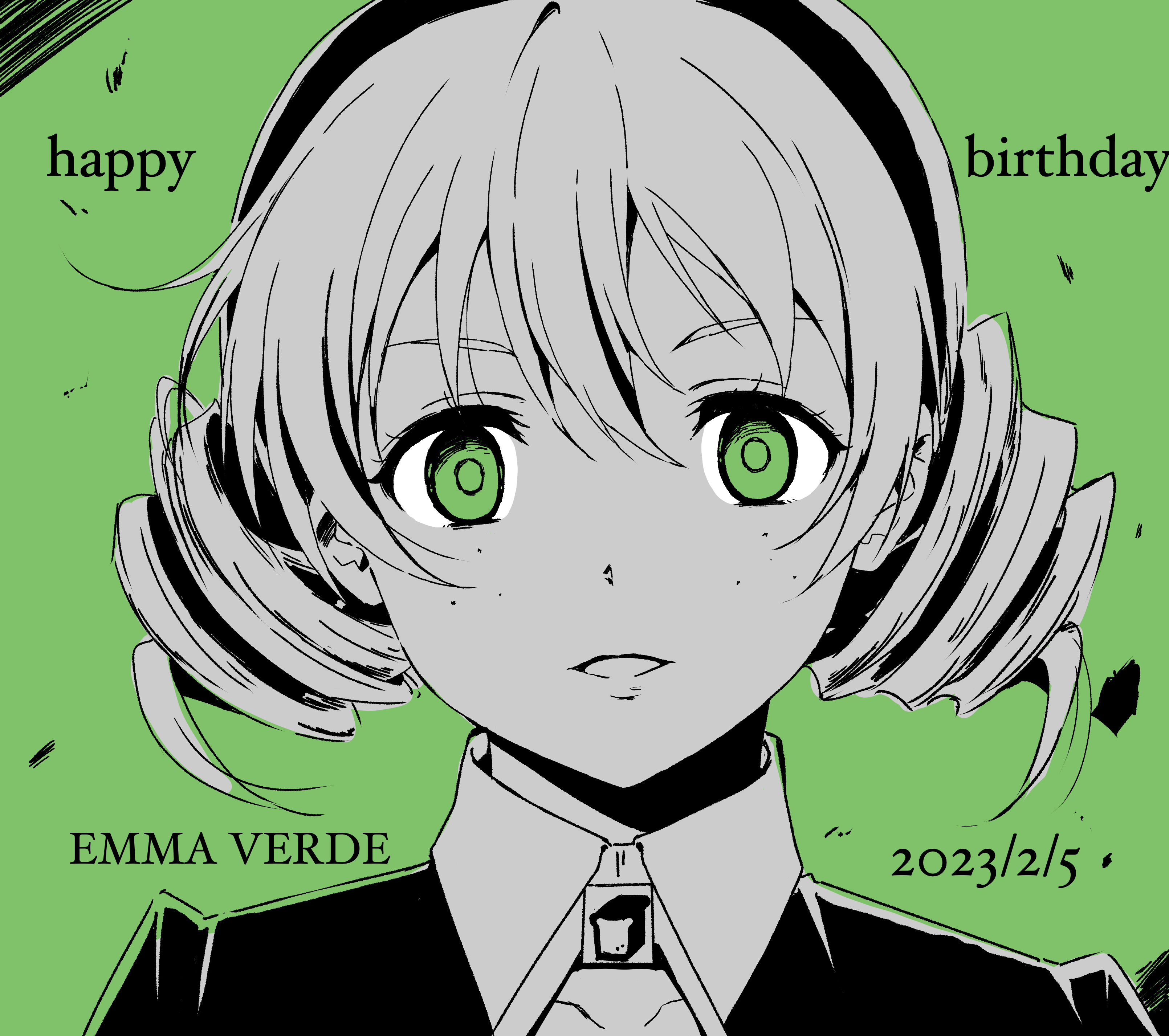 Safebooru - absurdres bangs double bun drill hair emma verde freckles ...