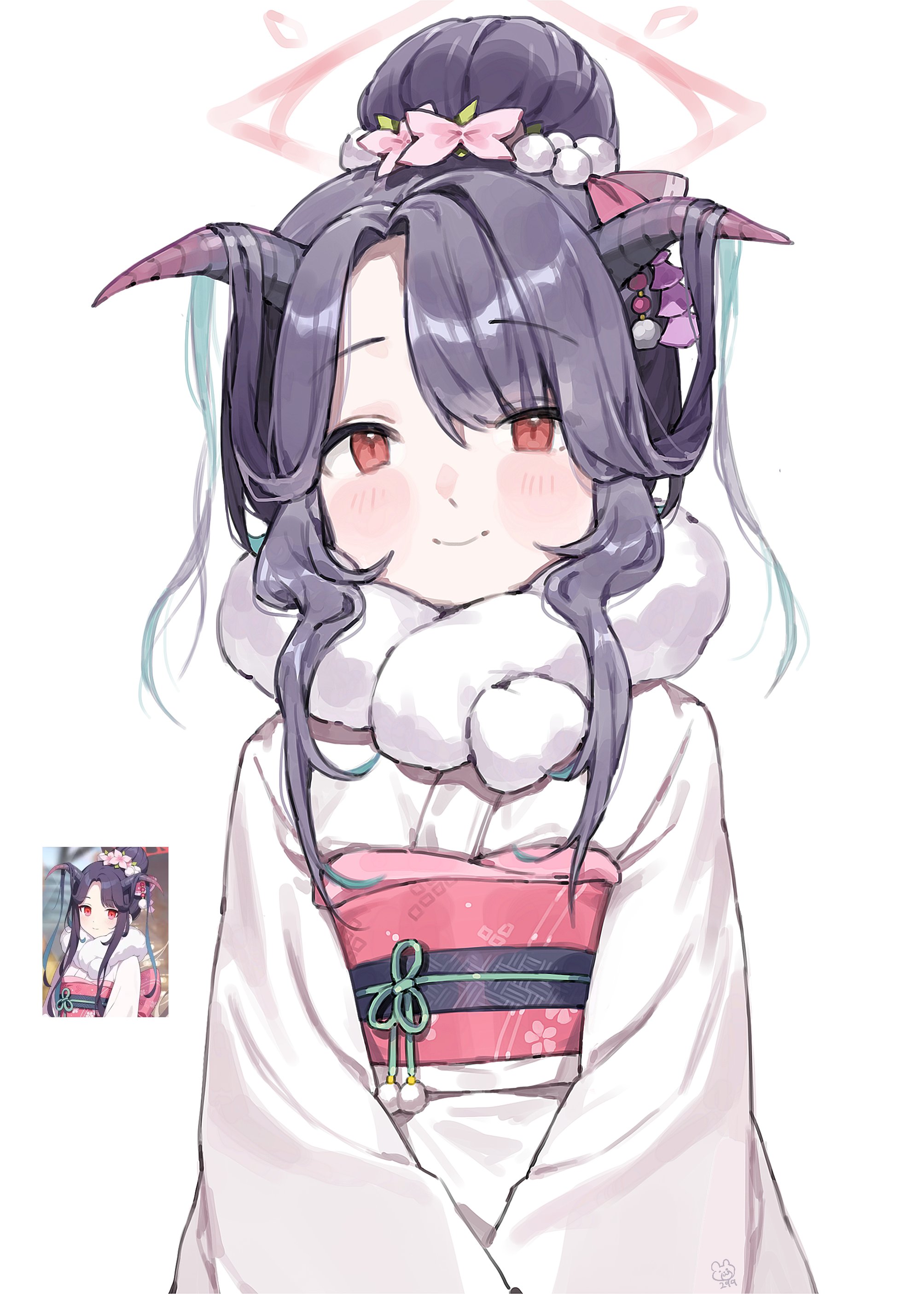 Safebooru - 1girl absurdres bangs black hair blue archive blue hair ...