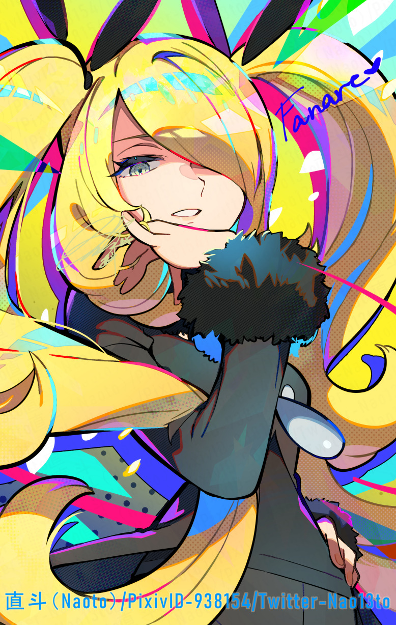 Safebooru - 1girl alternate hairstyle artist name black coat black pants black shirt blonde hair ...