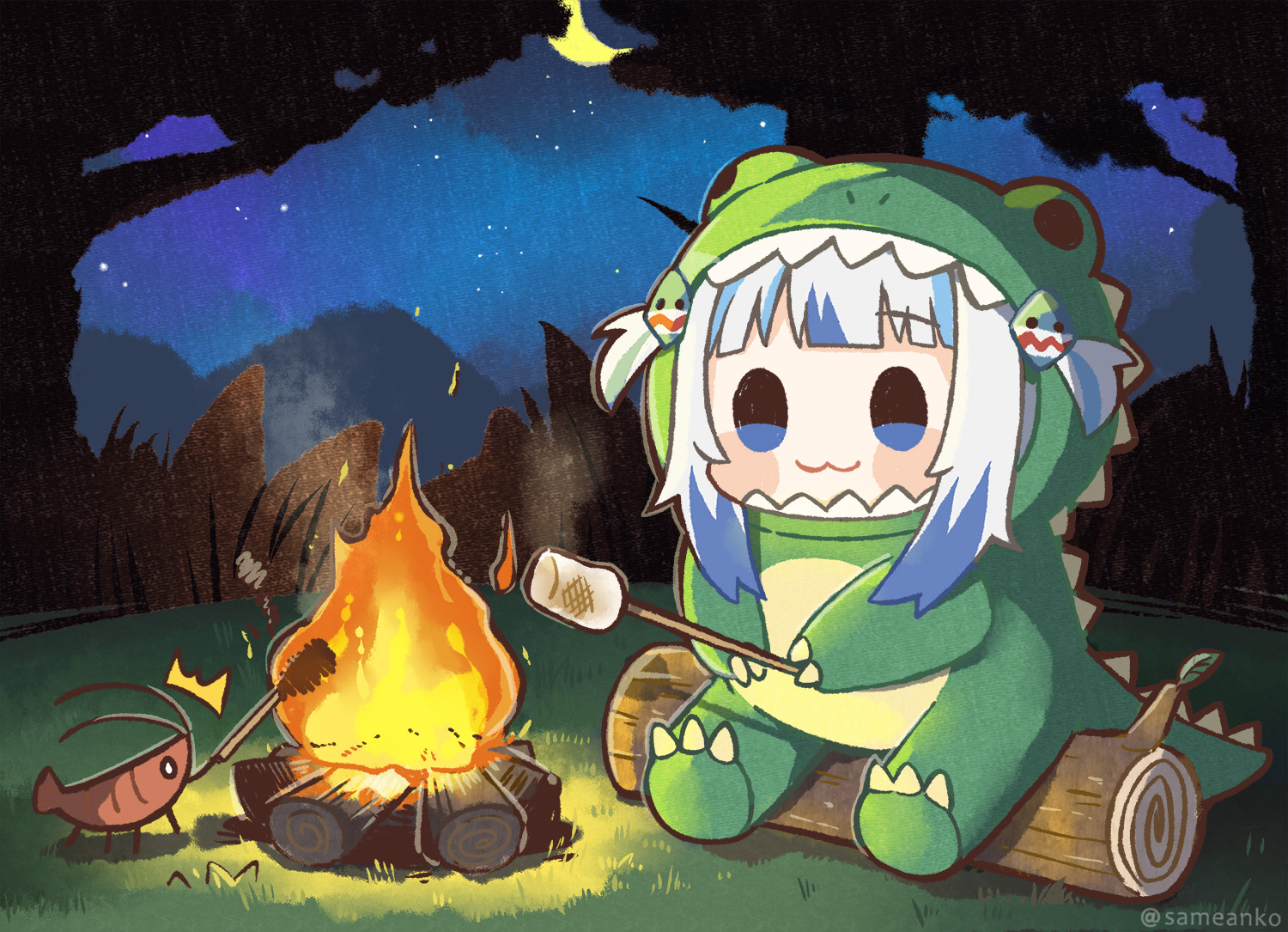 Safebooru - 1girl :3 ^^^ bangs blue eyes blue hair blunt bangs blush ...