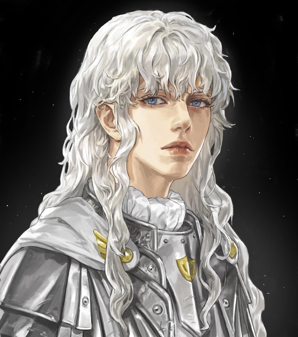 Safebooru - 1boy armor bangs berserk blue eyes cape closed mouth ...