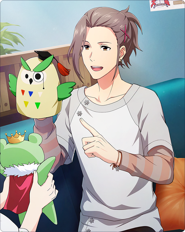 Safebooru - 2boys brown hair crown fingernails hand puppet idolmaster ...