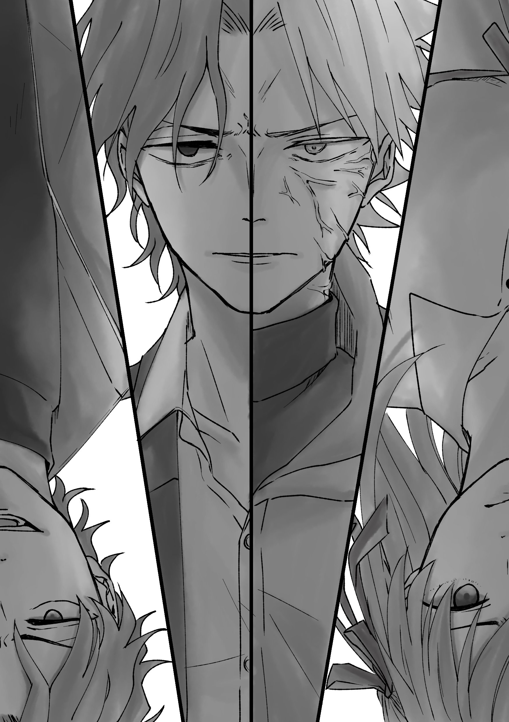 Safebooru - 1girl 3boys absurdres brother and sister brothers column ...